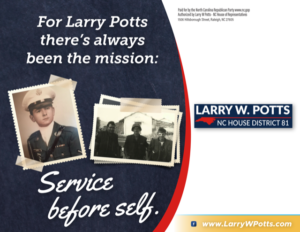 Larry W Potts (Rep) member of NC House of Representatives Distict 81